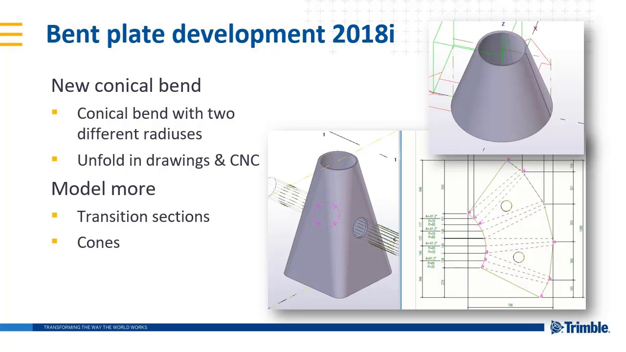 Tekla Structures 2018i New Features - Radial and Conical Bends in Plate ...