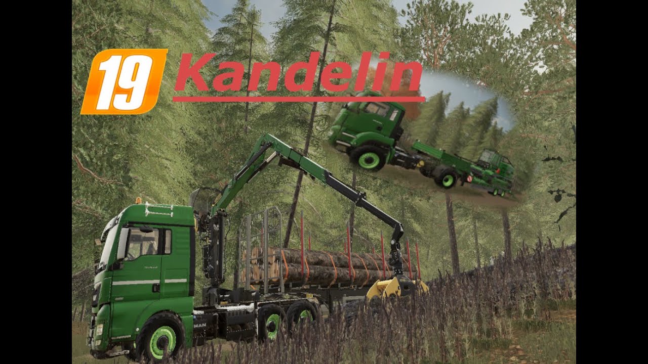 LS19 Forst Kandelin Langholz verladung und Maschienen Transport#90 ...
