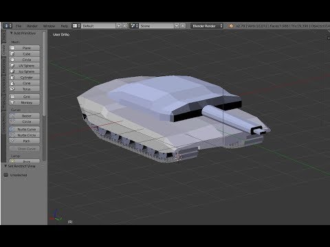 Blender modelisation of a low-polygon Tank - YouTube