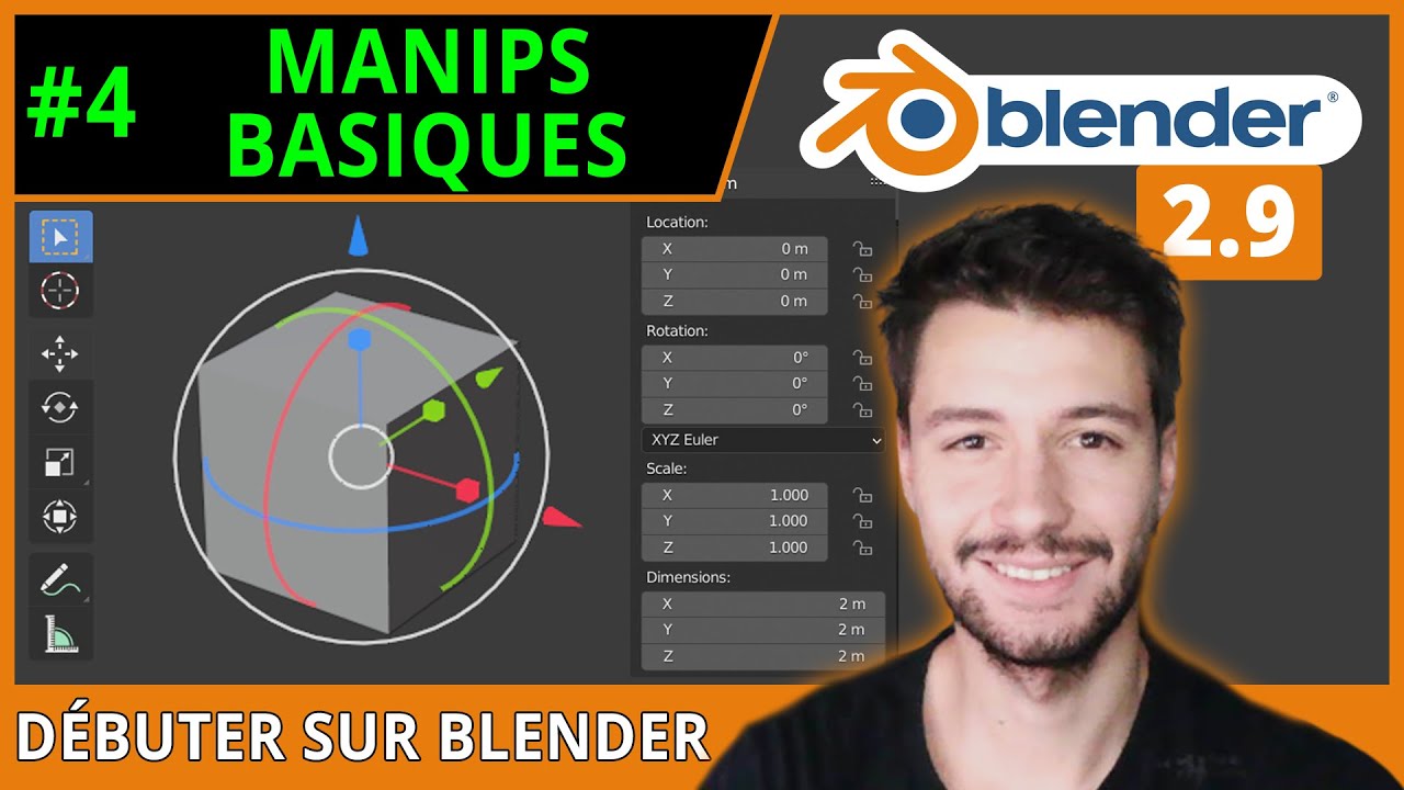 #4 | POSITION, ROTATION ET ECHELLE - Débuter sur Blender [TUTO FR ...