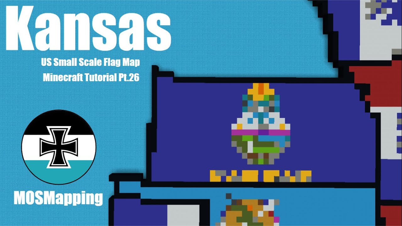 Kansas - Small Scale US State Flag Map Minecraft Tutorial [Part 26 ...