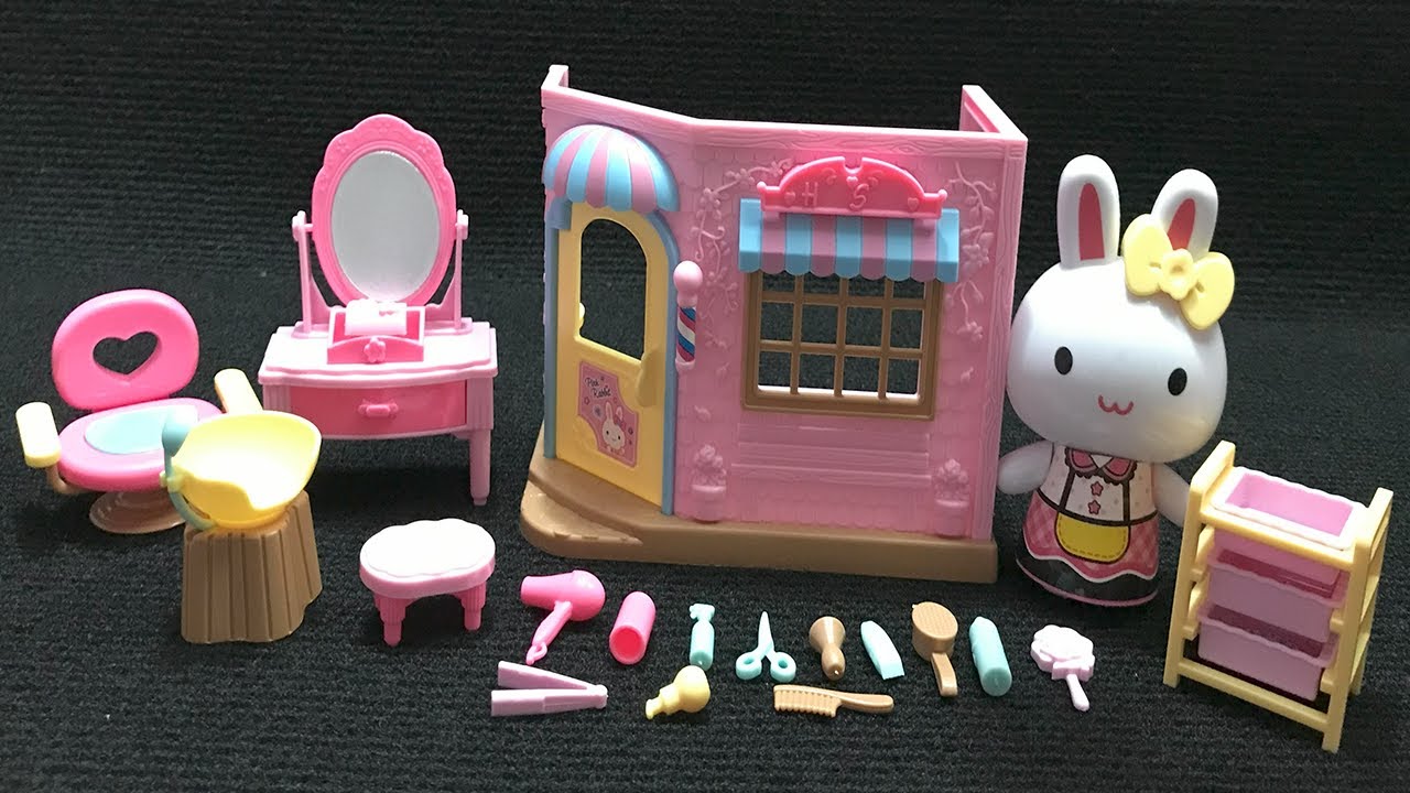 4 Minutes Satisfying with Unboxing Pink Rabbit Beauty Shop Set ASMR #38 ...