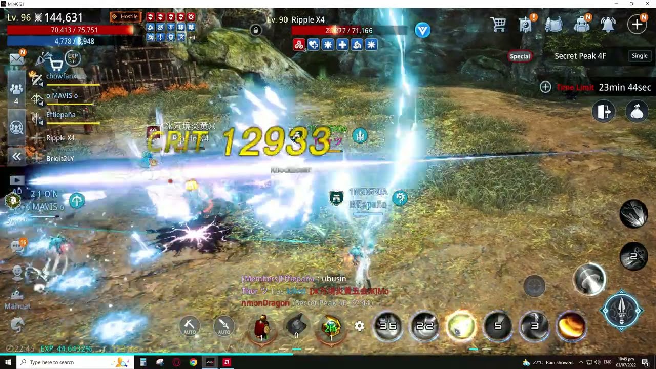 Mir4 Hybrid Lancer (High Crit) build asia 252 - YouTube