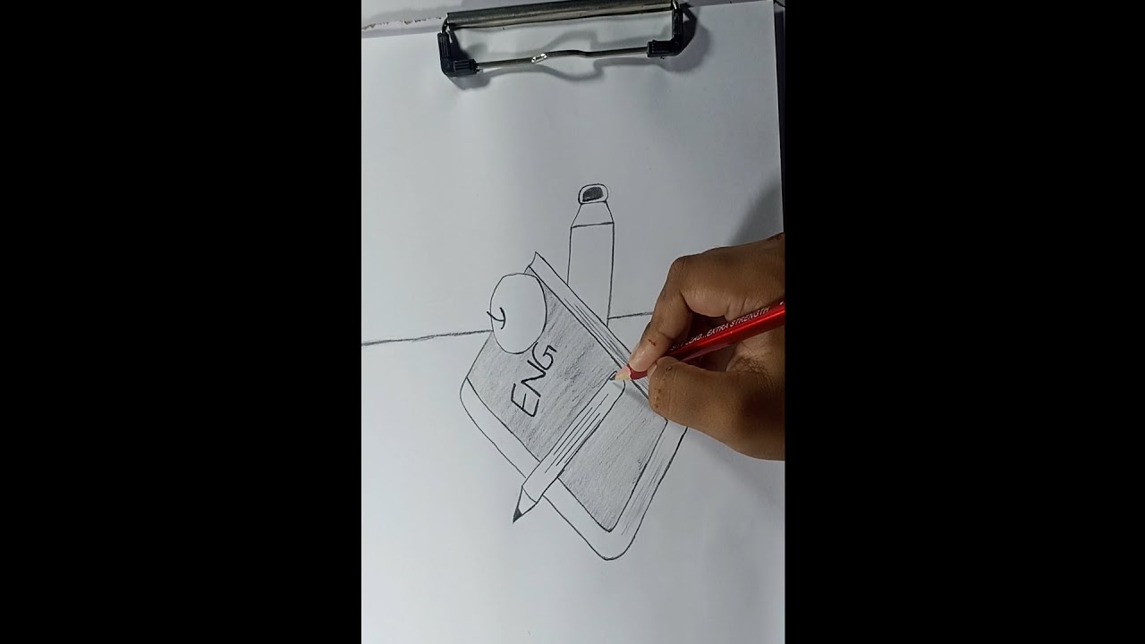 How To Make Book And Pencil With Lead Drawing - YouTube