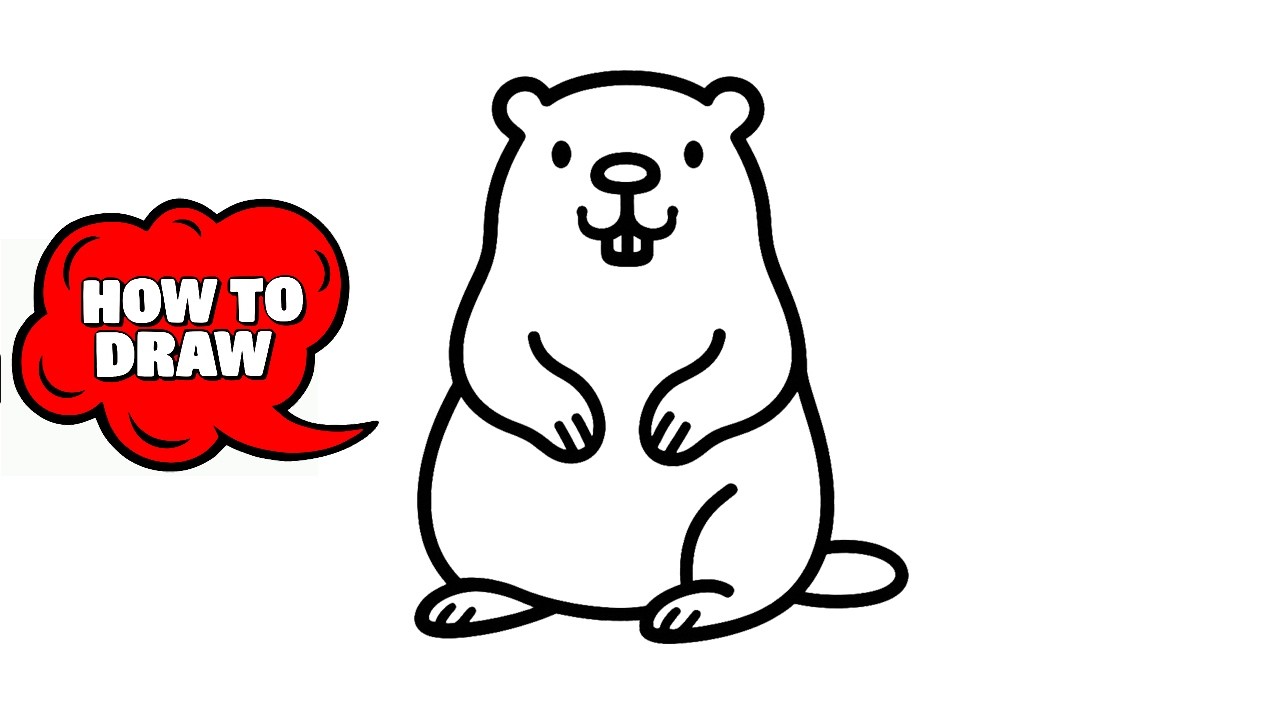 How to Draw a Groundhog 🐿️ | Easy Step-by-Step Drawing for Beginners ...