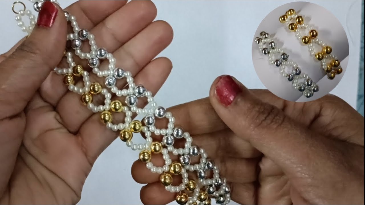 How to make bracelet||beautiful bracelet making at home||bead bracelet ...