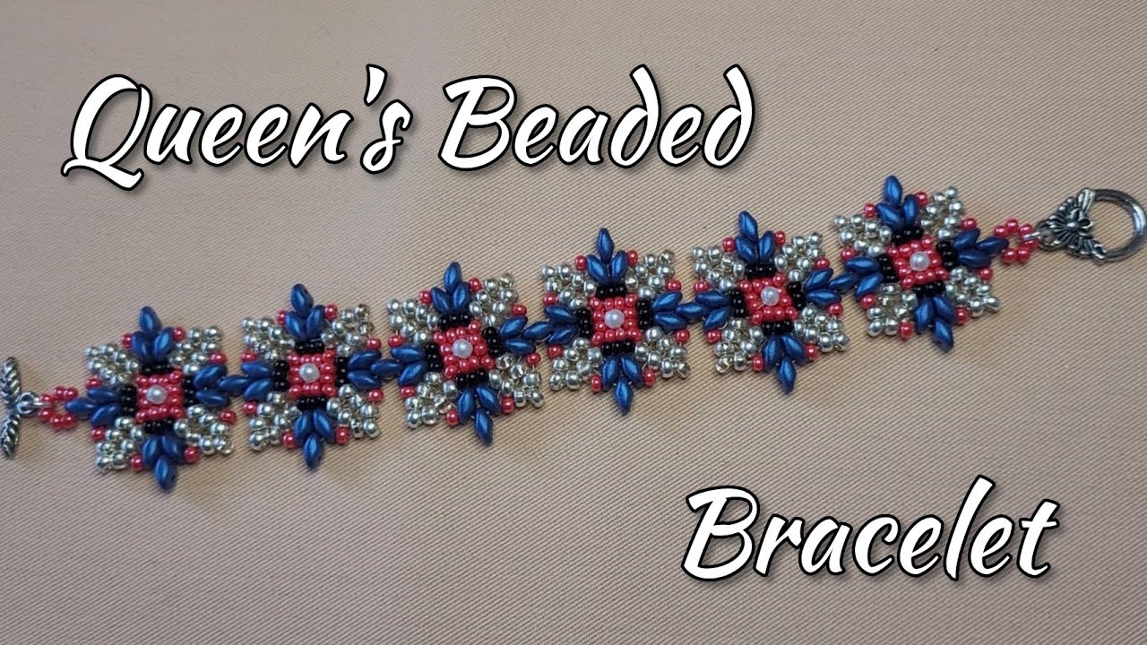 DIY Queen's Beaded Bracelet Tutorial 👑👑👑 - YouTube