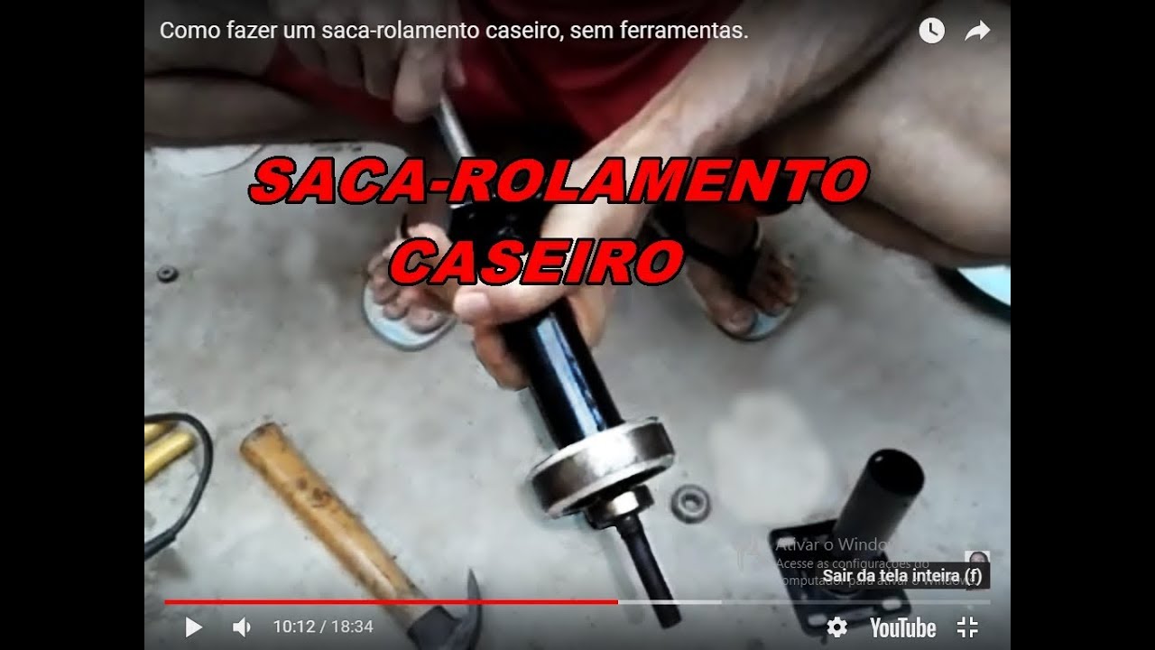 Como fazer um saca-rolamento caseiro, sem ferramentas. - YouTube