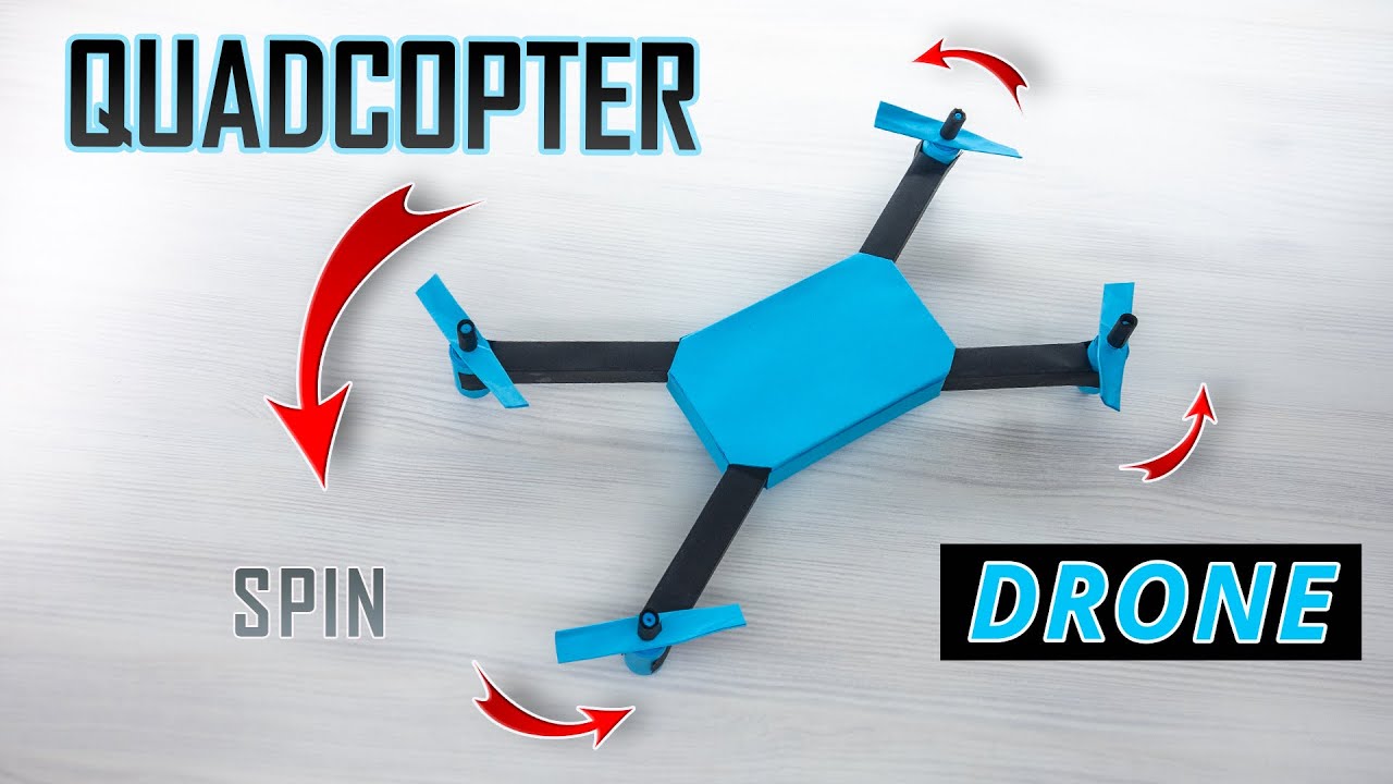 How To Make An Origami Quadcopter Drone With Rotating Propellers - YouTube