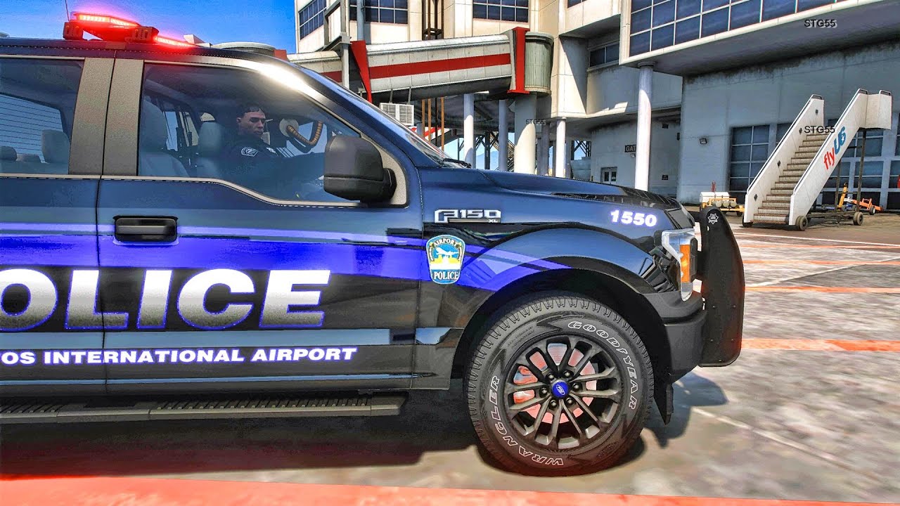 Playing GTA 5 As A POLICE OFFICER Airport Patrol| GTA 5 Lspdfr Mod| 4K ...