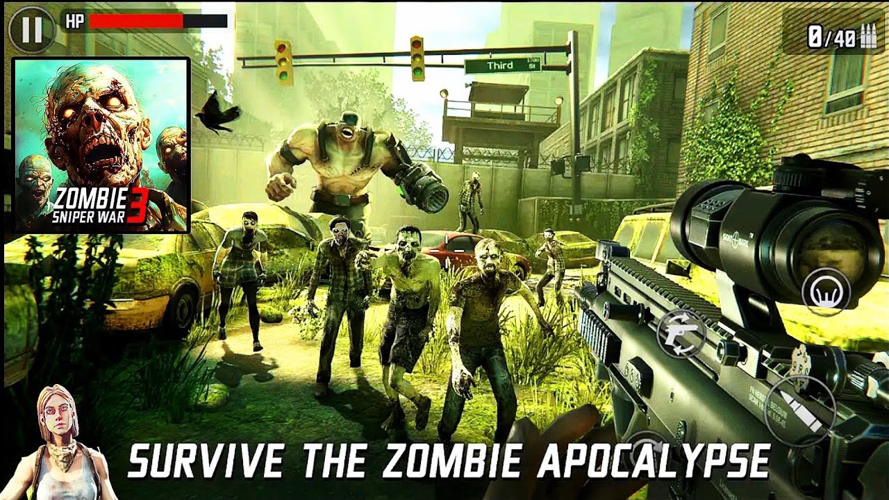 ZOMBIE SNIPER WAR 3 GAMEPLAY ANDROID Kill zombie 🧟‍♀️ FPS sniper war ...