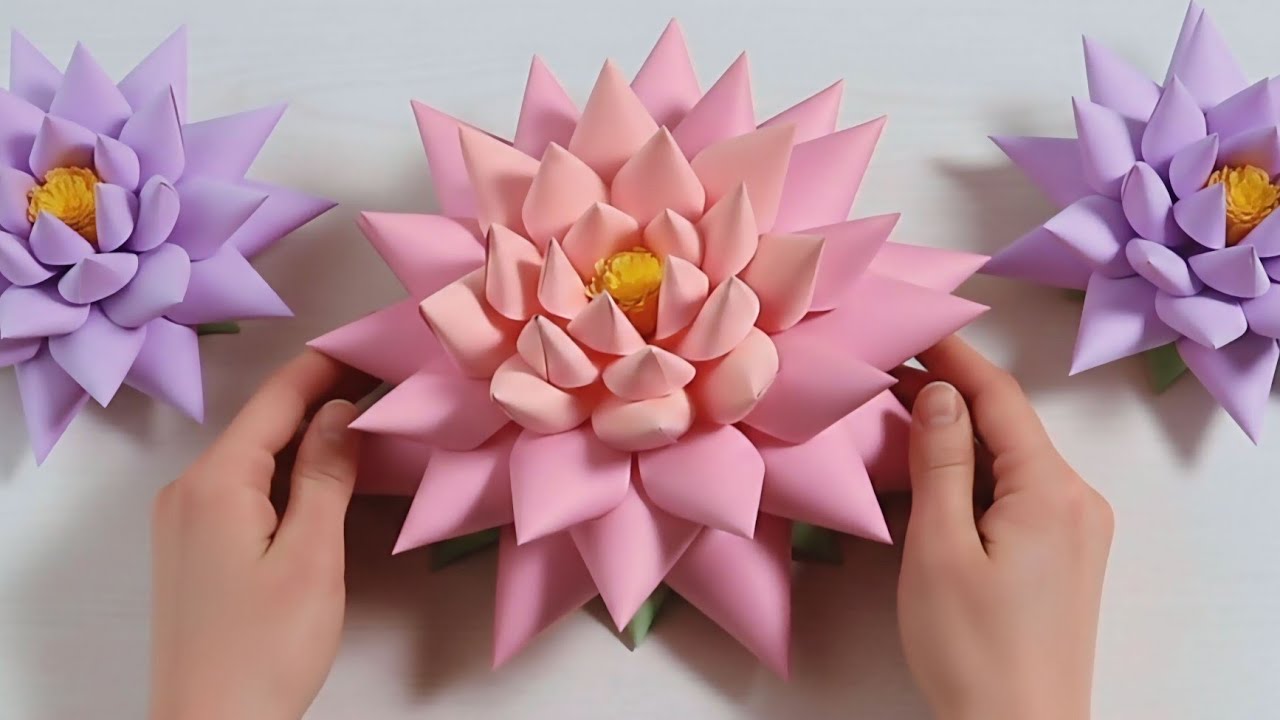 DIY Paper Flower Tutorial – Easy & Elegant Handmade Craft - YouTube