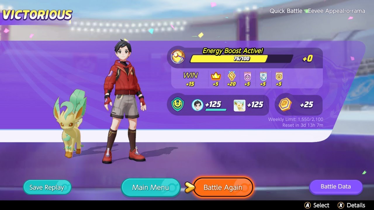 Nintendo SWITCH Lite-POKEMON Unite-S11-pt28-Leafeon (Melee,Speedster ...