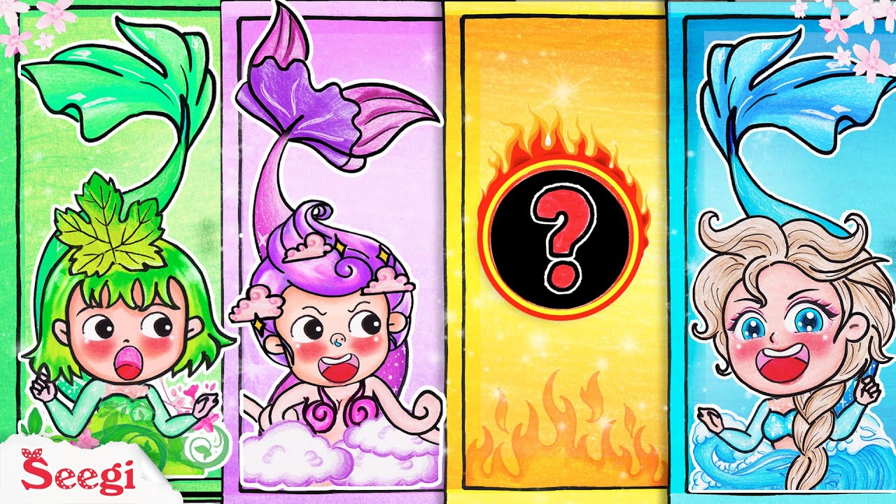 Mermaid Party - Mermaid Princess Song 🧜‍♀️🥰 | Four Elemental Mermaid ...