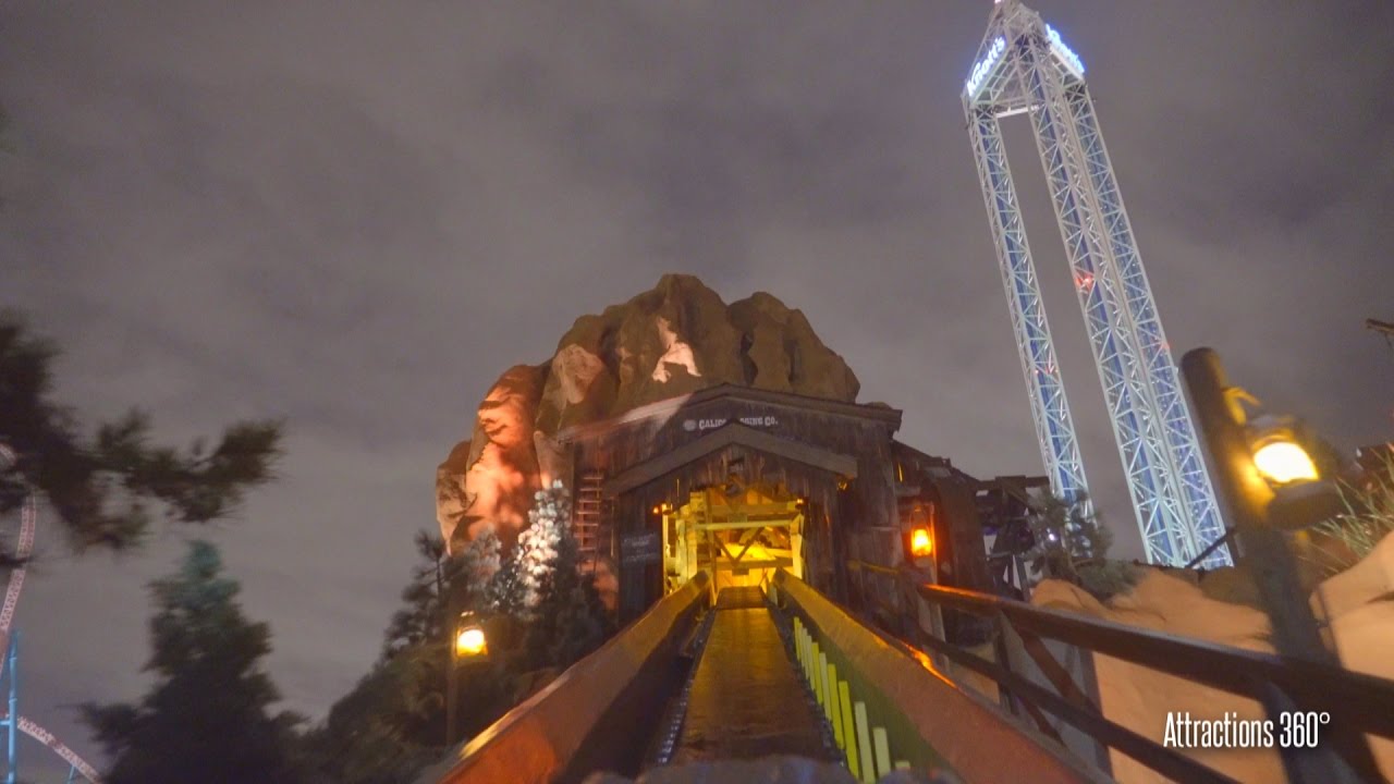 [4K] Log Flume Ride at Night - Timber Mountain Log Ride at Knott's ...