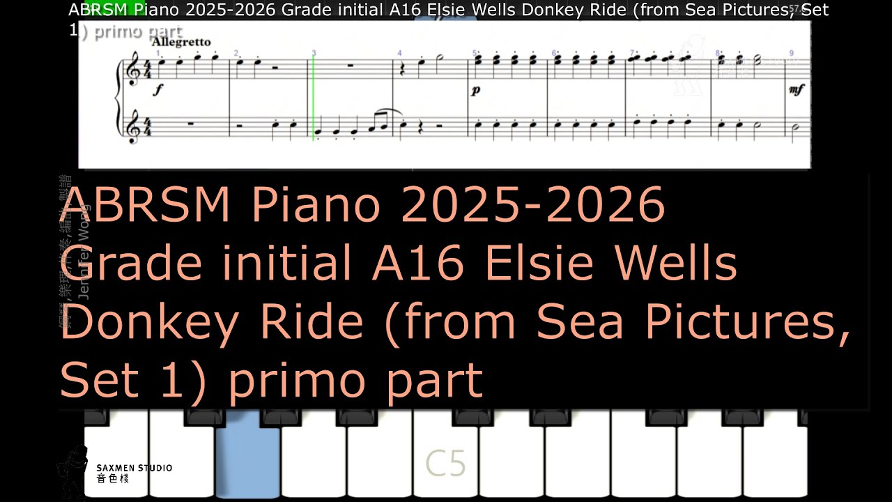 ABRSM Piano 2025 2026 Grade initial A16 Elsie Wells Donkey Ride from ...
