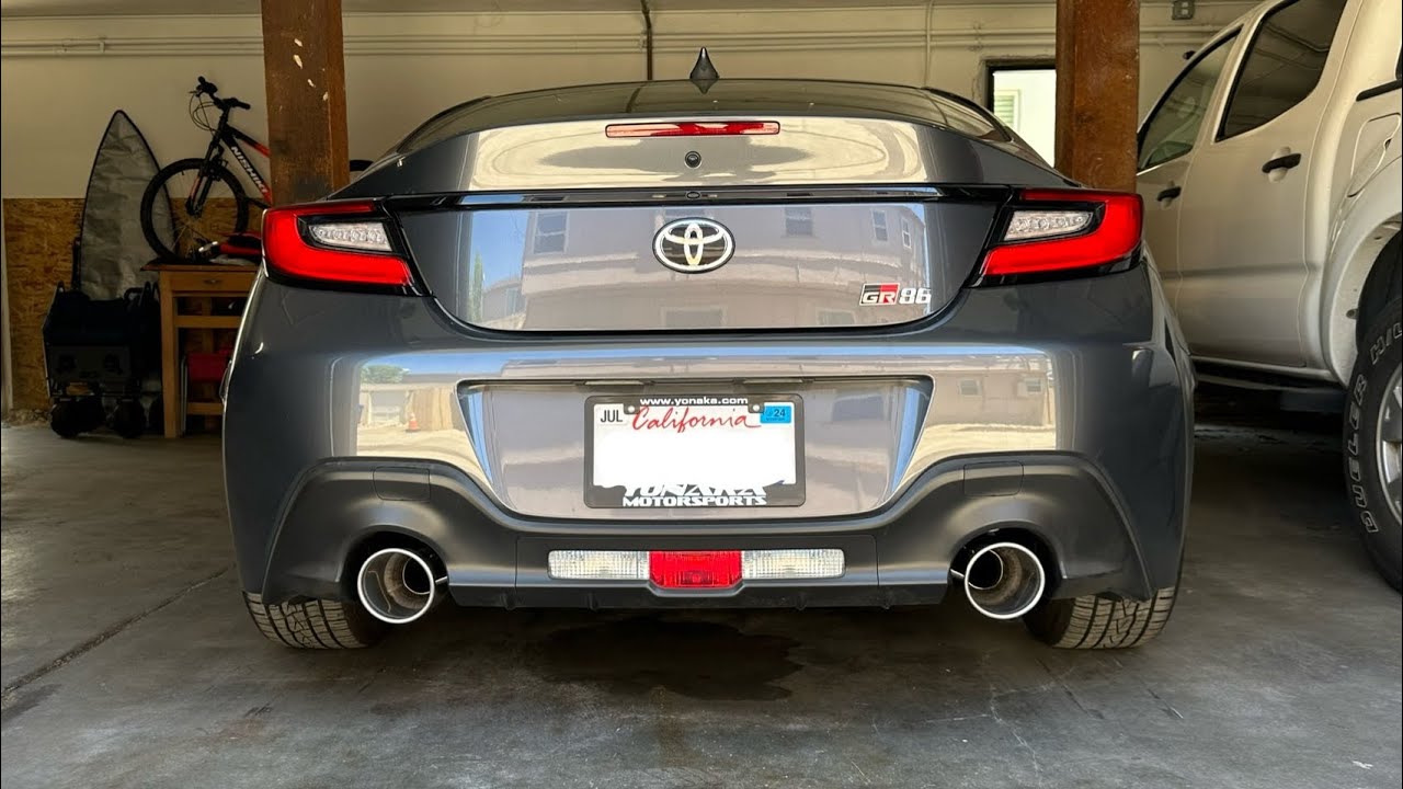 Cold start Yonaka cat back exhaust on a 2023 Toyota GR86 interior - YouTube