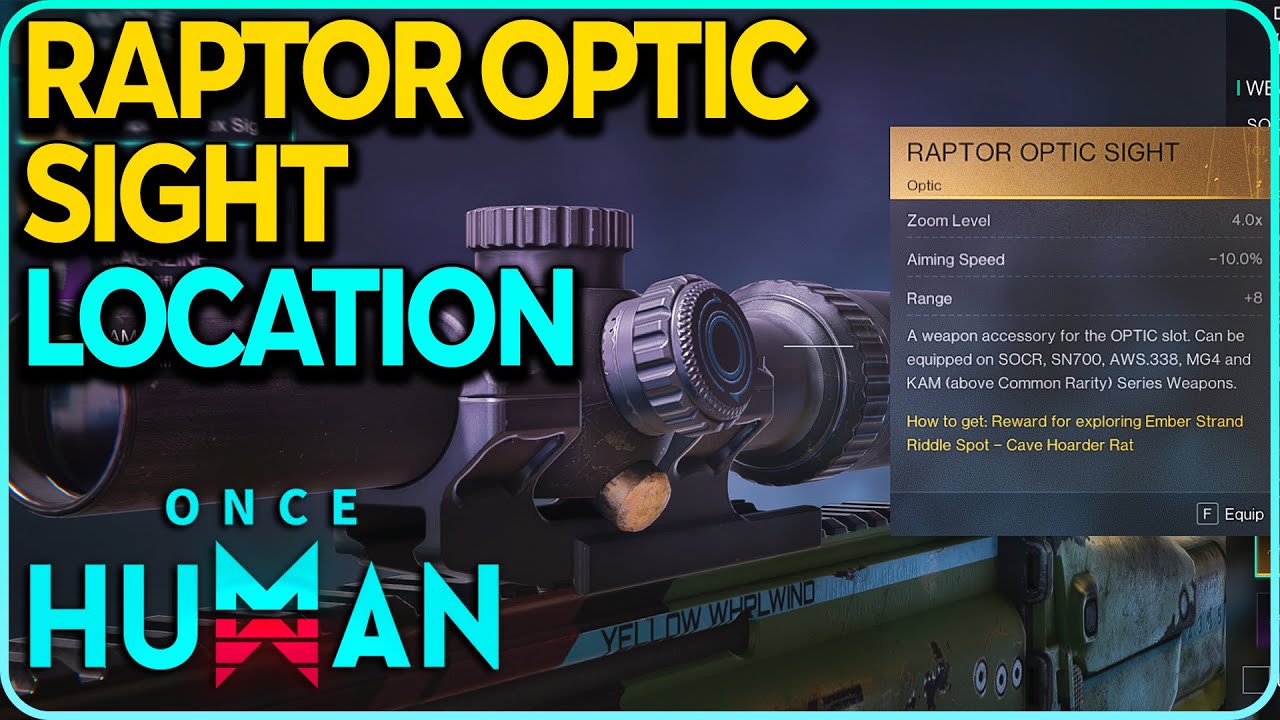 Raptor Optic Sight Location (New Weapon Accessory) Once Human - YouTube