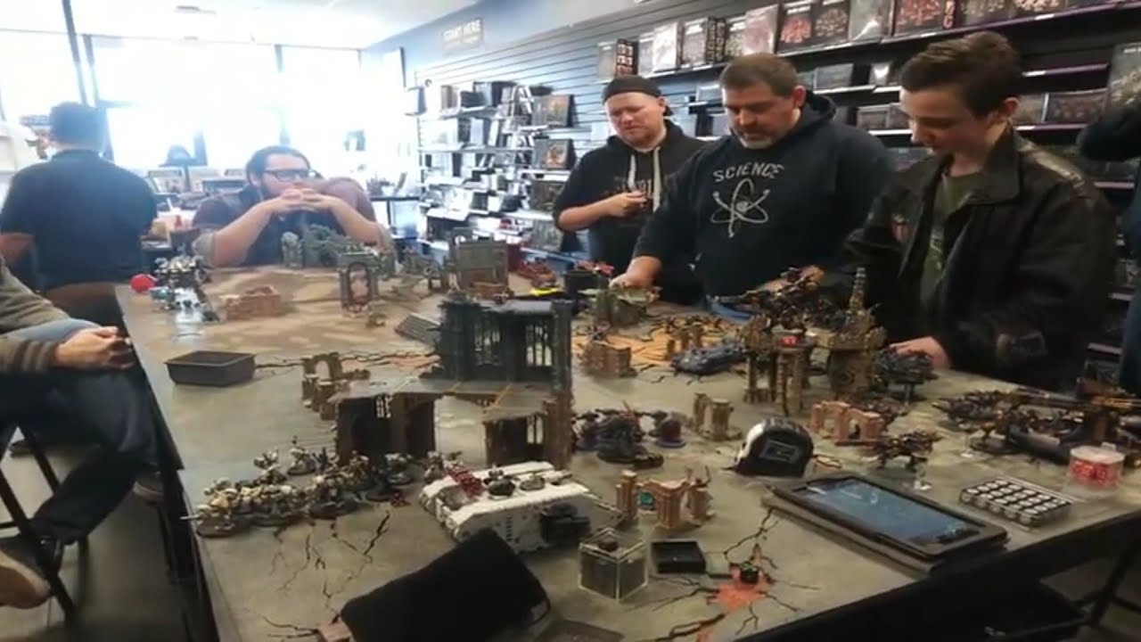 At The Warhammer Store. 12 player Warhammer 40k 1000pts each... - YouTube