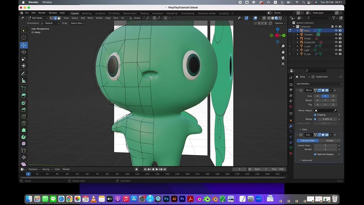 Hiroshii Yoshi Blender Character Model Tutorial for Beginners P03 - YouTube
