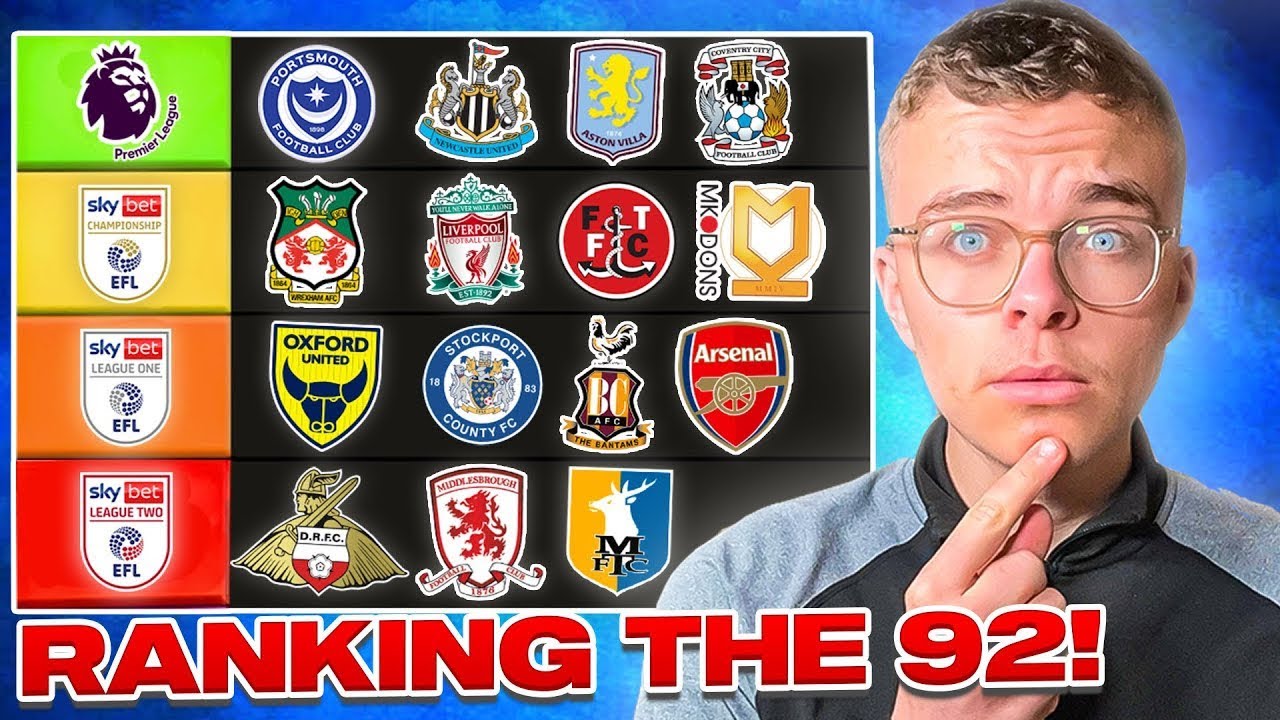 RANKING ALL 92 FOOTBALL LEAGUE CLUBS SEASONS - YouTube