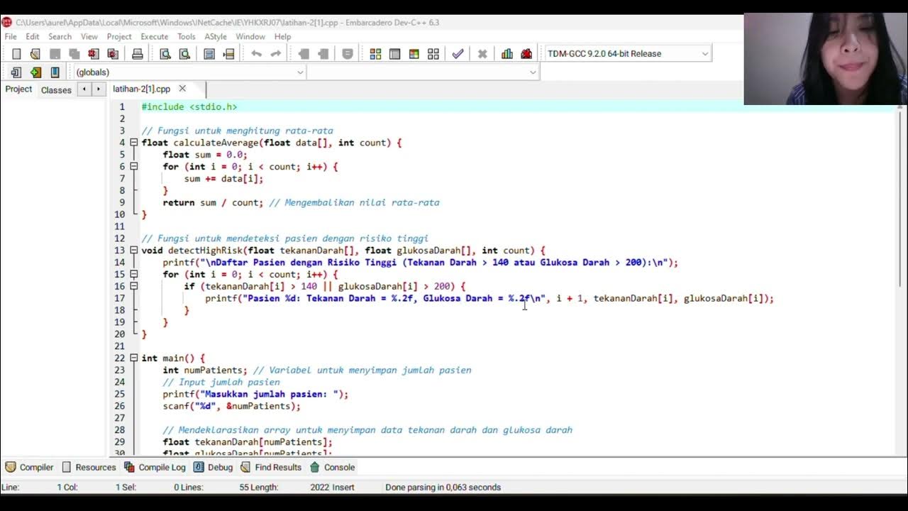 Tugas Pemrograman Menghitung “Dataset Pasien” Menggunakan Dev C++ E13.2023.00258 - YouTube