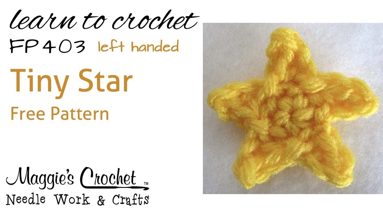 Crochet How to Free Pattern - Tiny Star - LEFT Handed - FP403 - YouTube