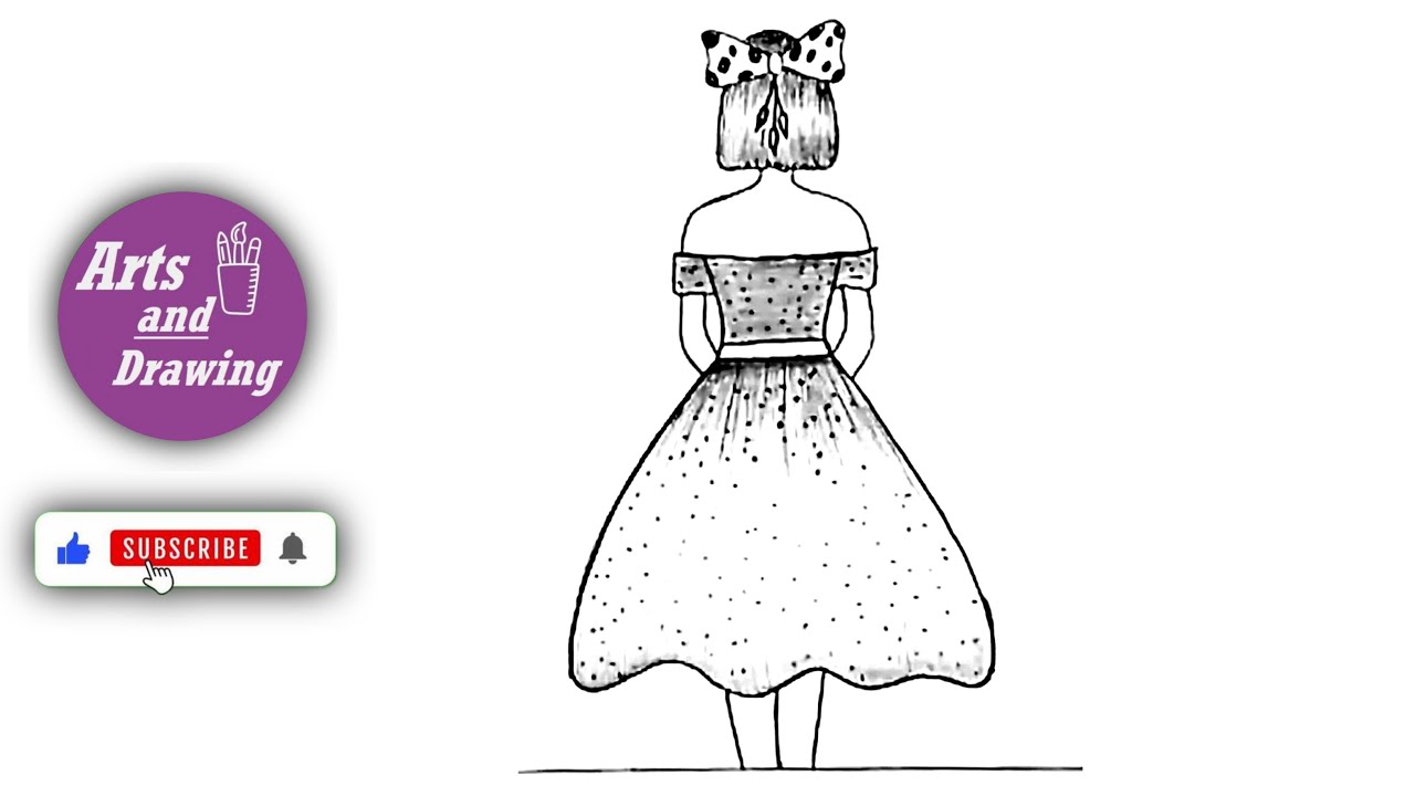 Girl back side drawing || Drawing video || How to draw - YouTube