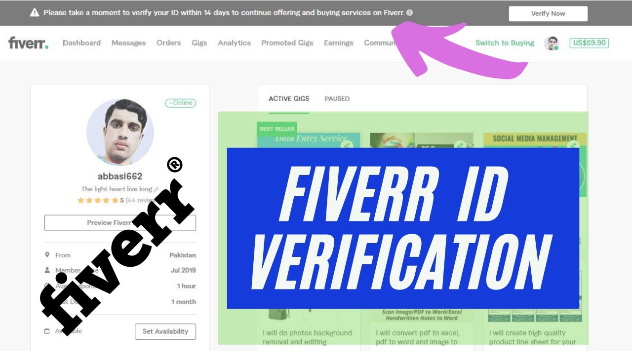 How to verify fiverr Account || Fiverr ID verification - YouTube