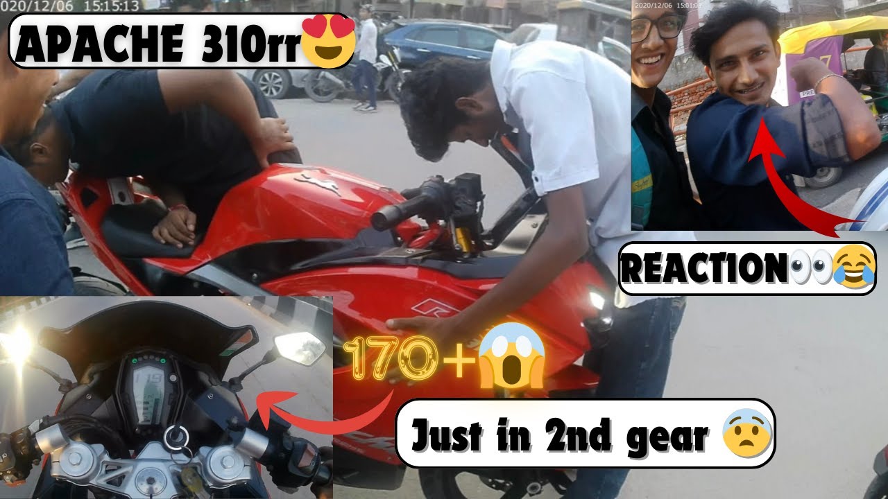 APACHE 310 RR DELIVERY😍CRAZY REACTION ON ROAD👀😱 CRAZY MACHINE ...