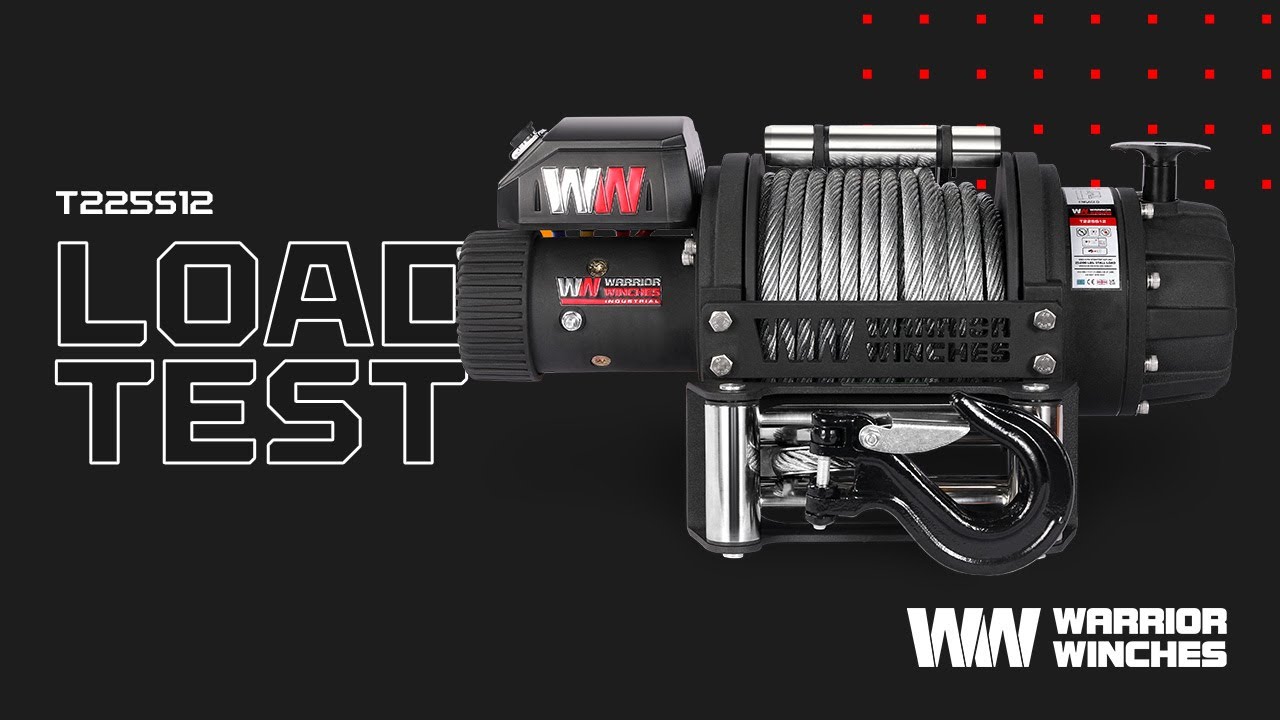 Warrior Winches: T1000 T225S12 Winch Load Test - YouTube