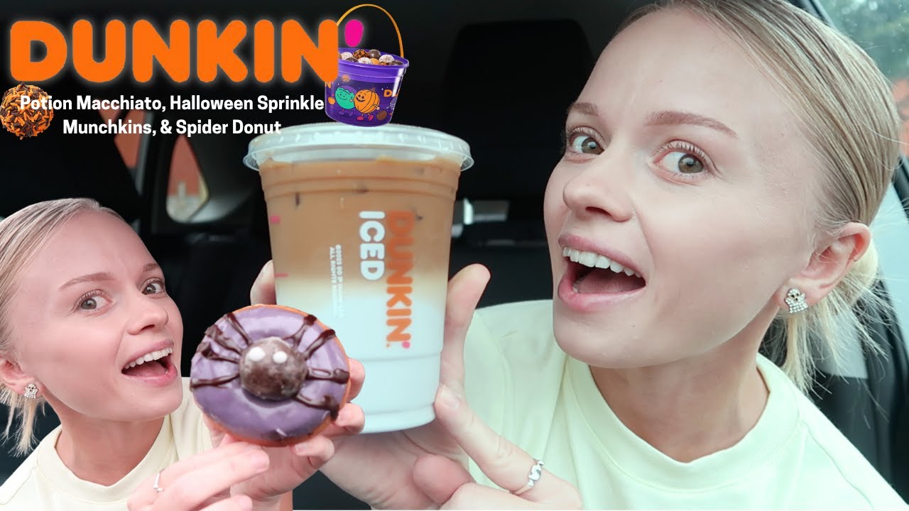 DUNKIN' DONUTS Halloween Menu Potion Macchiato, Spider Donut, Halloween ...