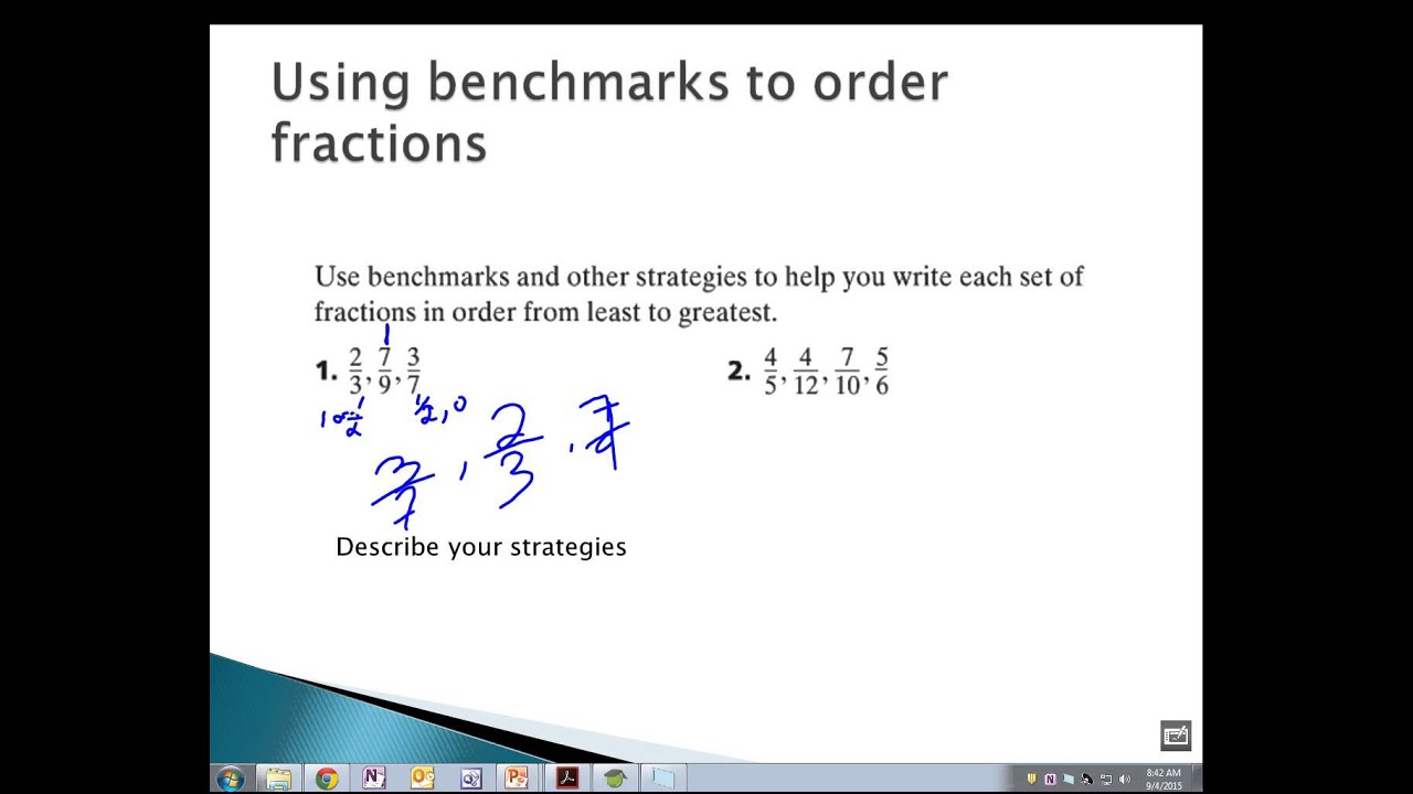 6th grade Benchmark Fractions - YouTube