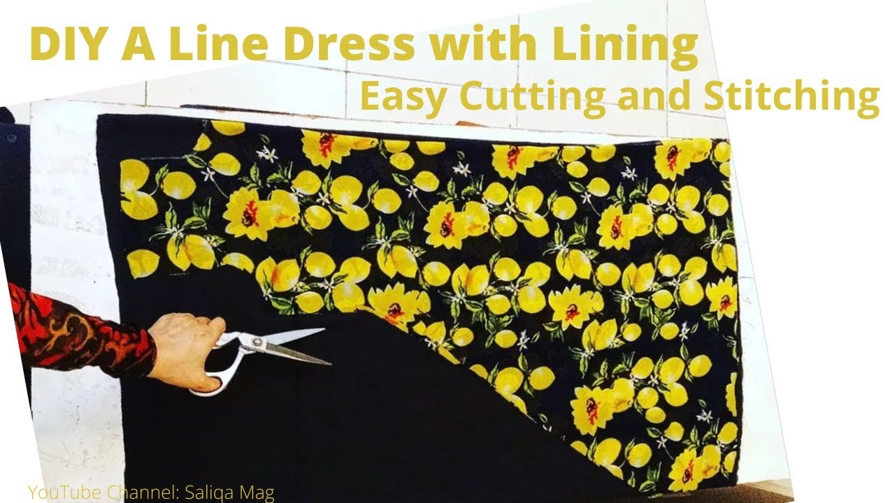 How to Make A Line Dress With Lining | A line kurti lining Cutting and ...