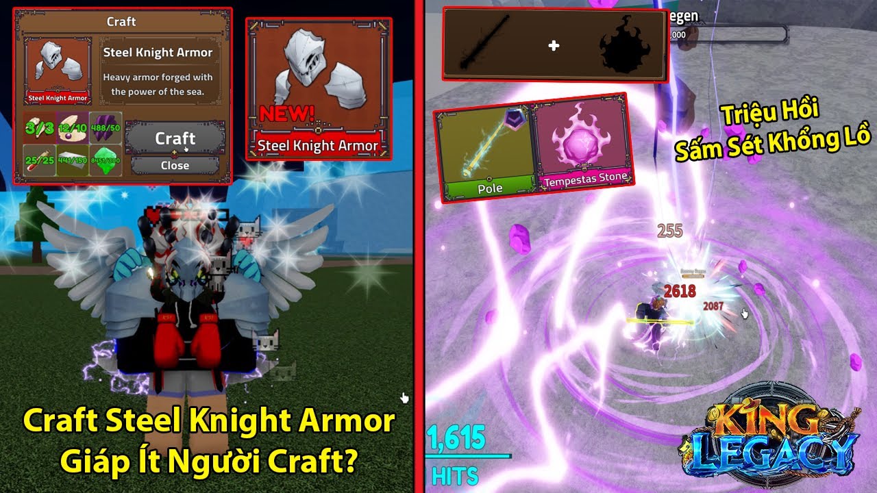 KING LEGACY | Craft Áo Steel Knight Armor Giáp Ít Người Sở Hữu? Và Pole ...