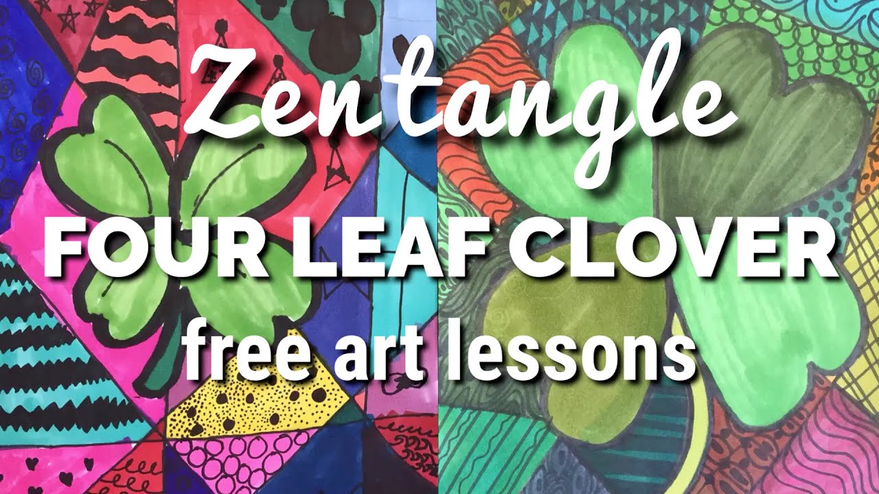 How To Draw a Patterned Four Leaf Clover - St. Patrick’s Day Art - Kids ...