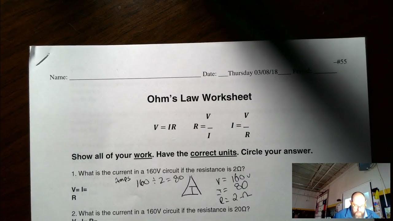 ohms laws worksheet - YouTube
