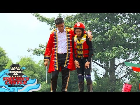 Pejuang Cantik Ini Malah Basah Basahan di Steping Stone  -  Takeshi's Castle Indonesia (18/7)