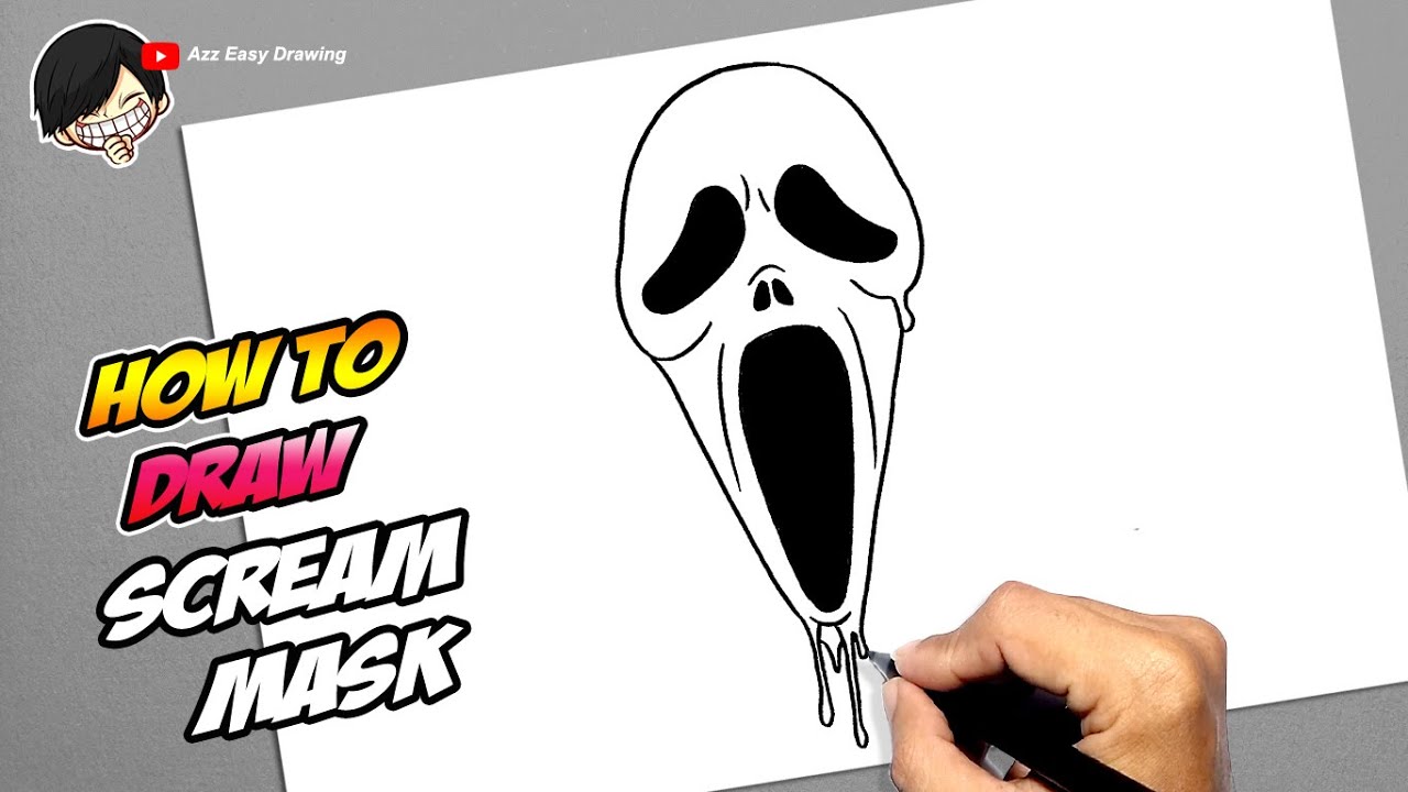 How to draw Scream Mask - YouTube