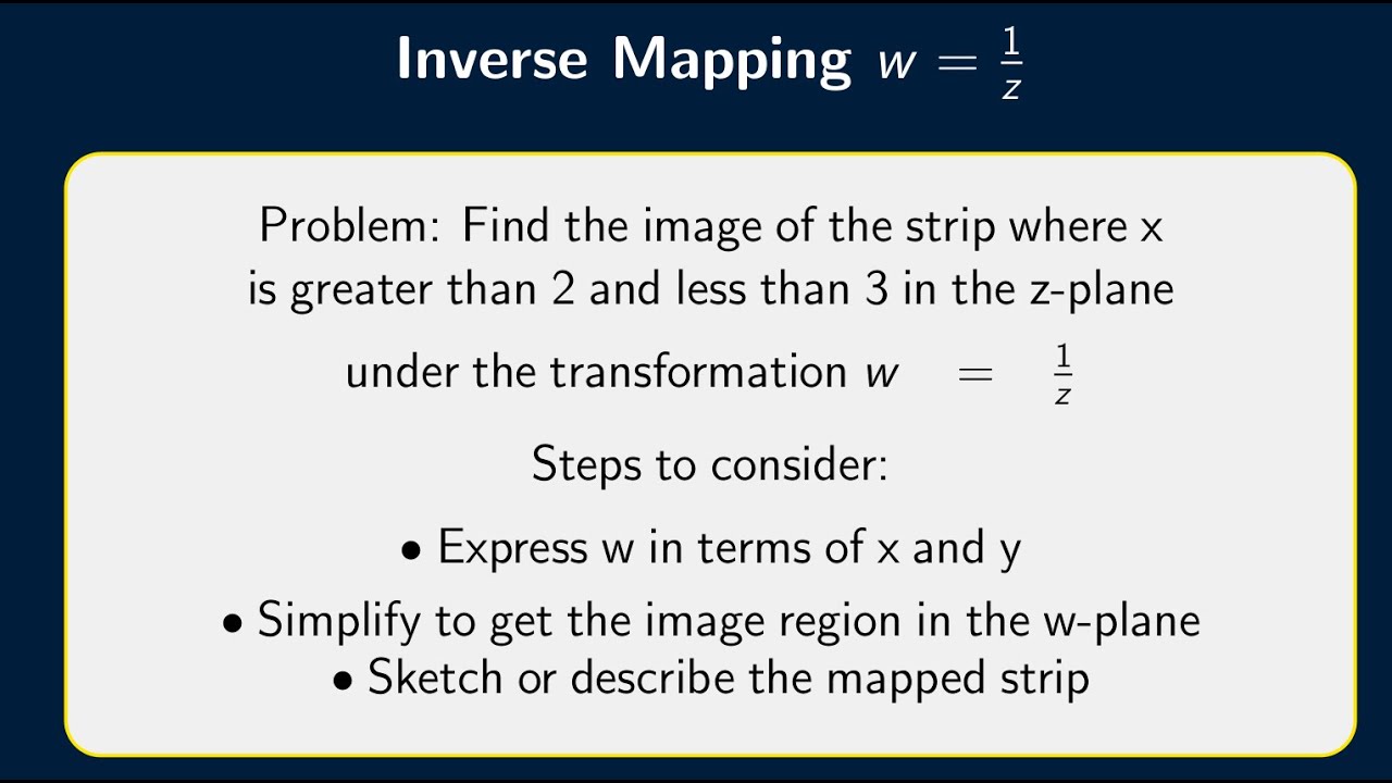 Inverse Mapping – Image of Strip under w=1/z | Complex Analysis - YouTube