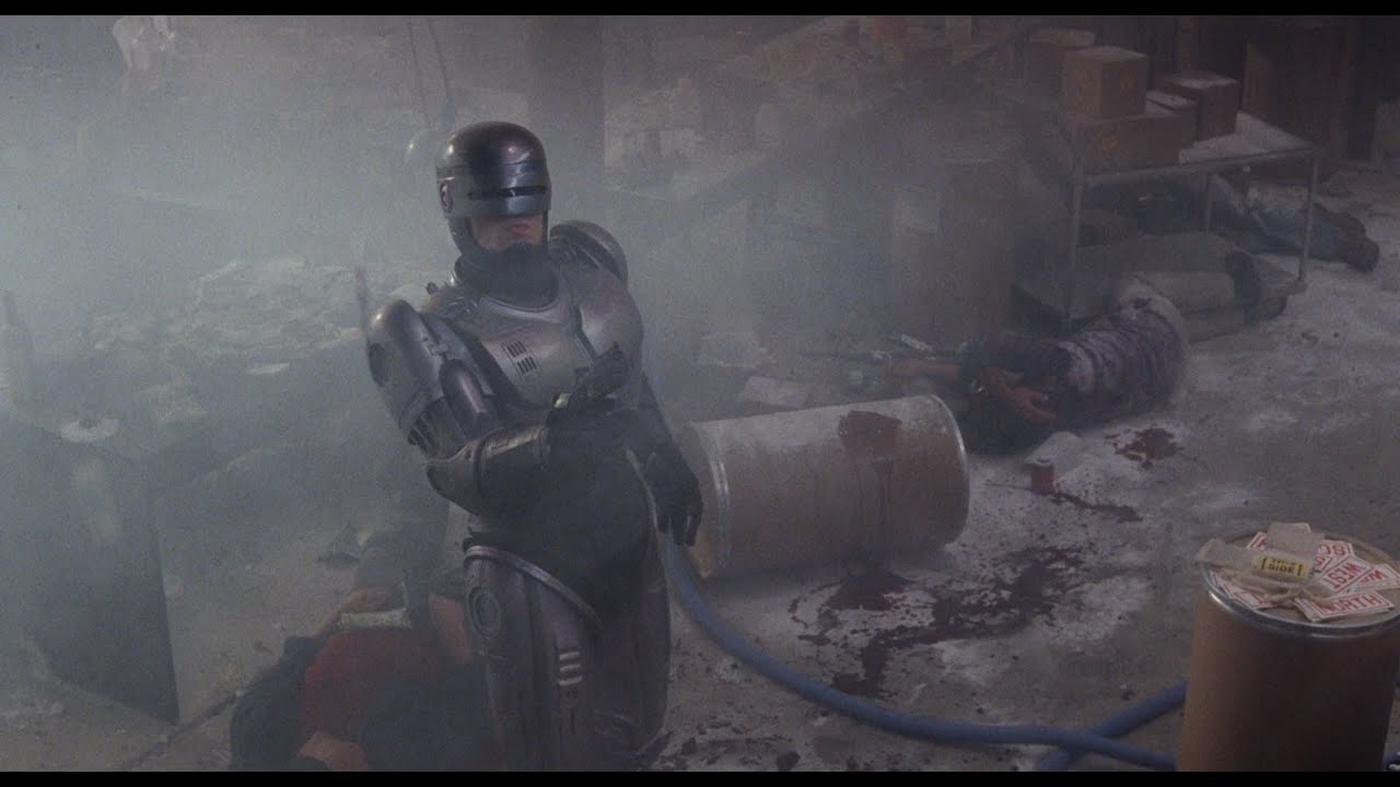 RoboCop (1987) - Drug Factory Shootout - YouTube