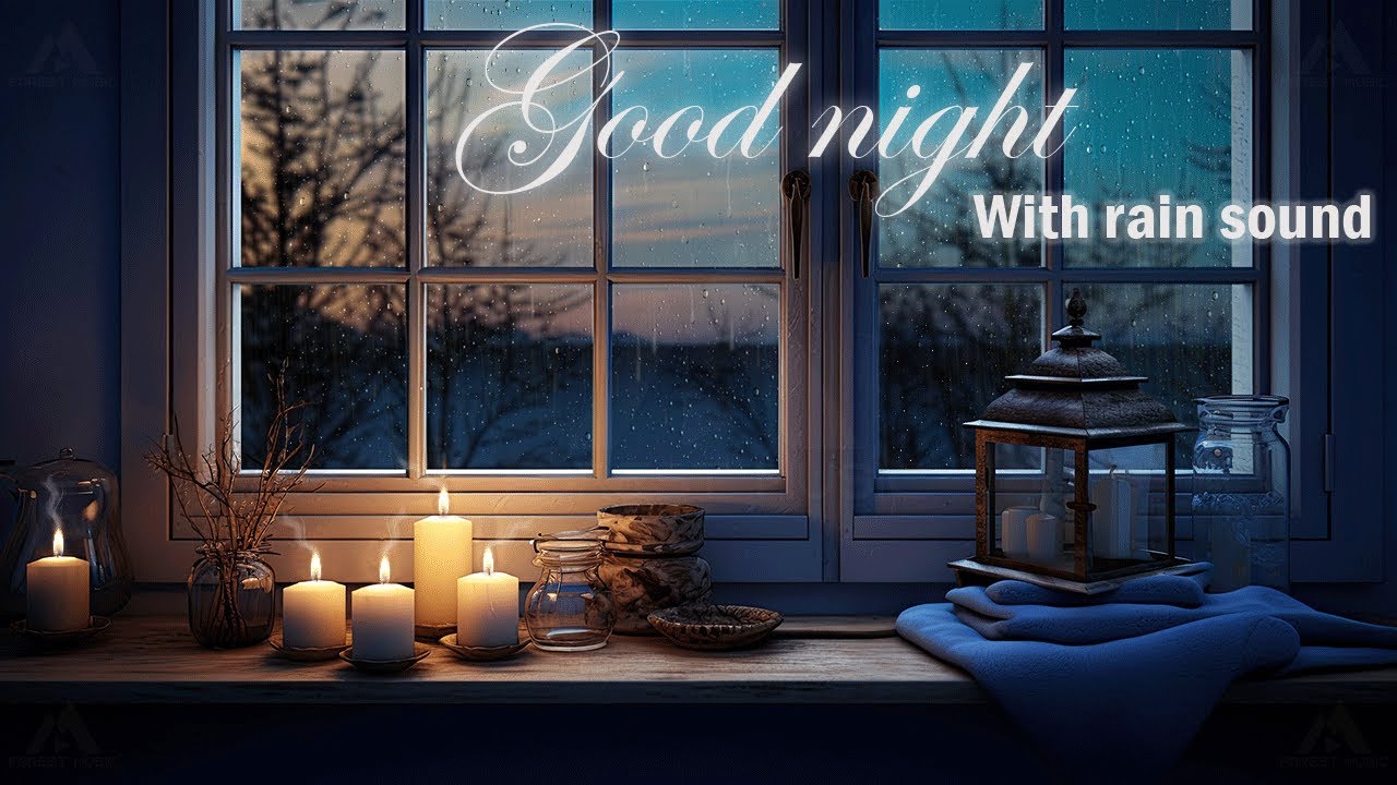 Peaceful Sleep with Piano and Rain in a Forest Setting, Serene Bedroom ...