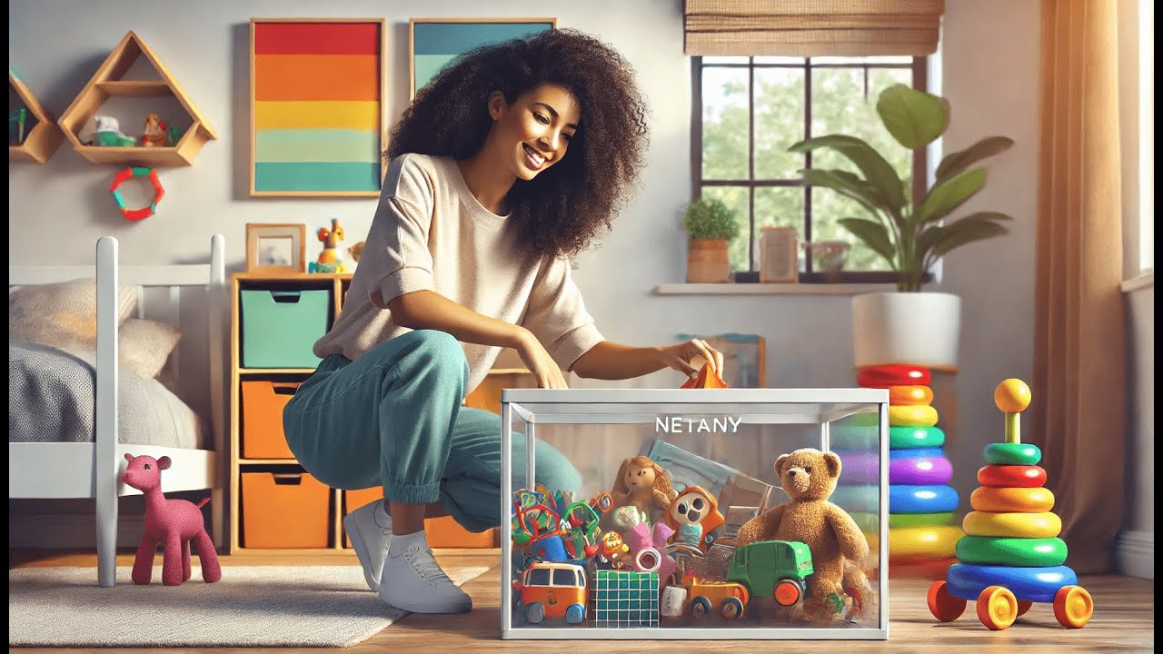 🧸 NETANY Clear Window Toy Box & Toy Chest with Lid Review 🎁 - YouTube
