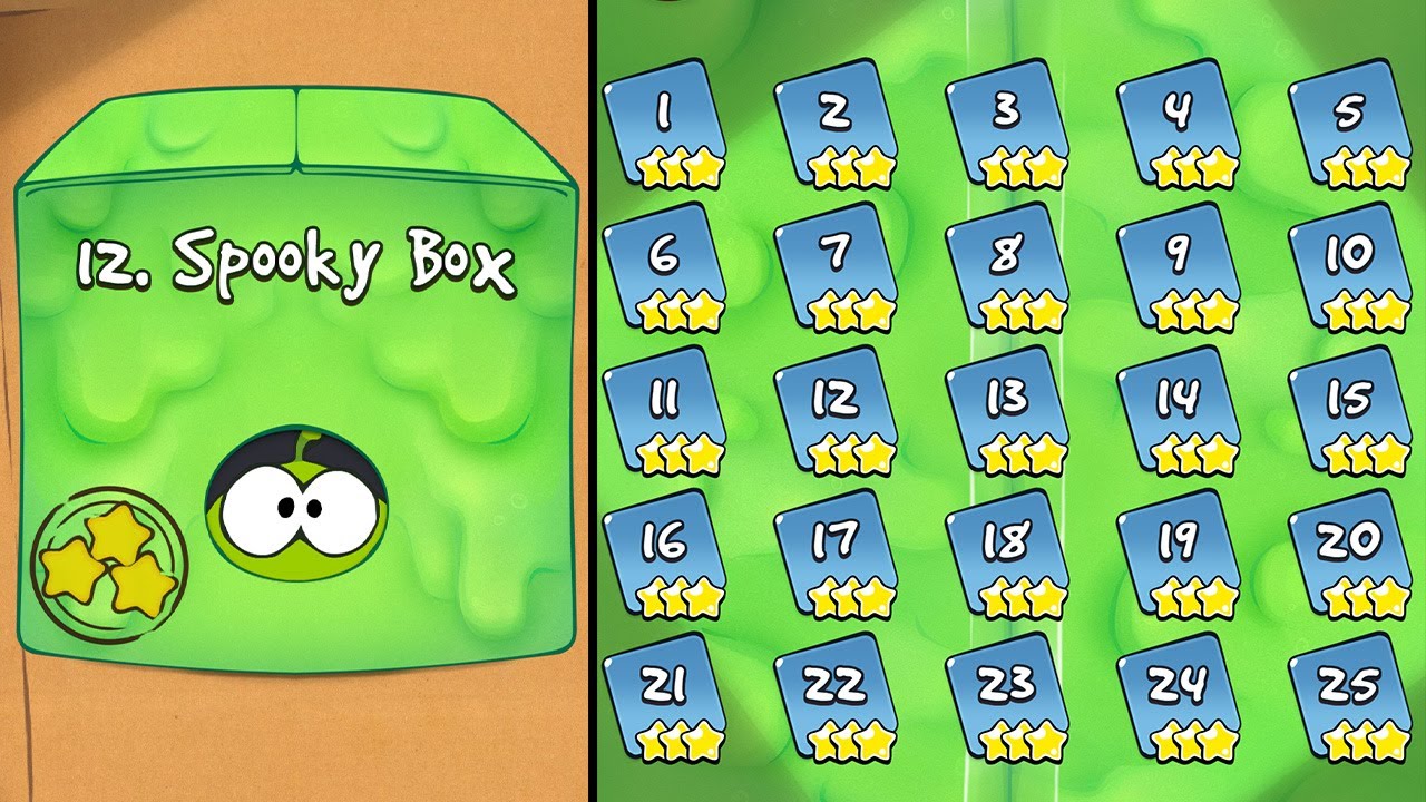 Cut the Rope GOLD - Chapter 12 Spooky Box - All 25 Levels (12-1 to 12 ...