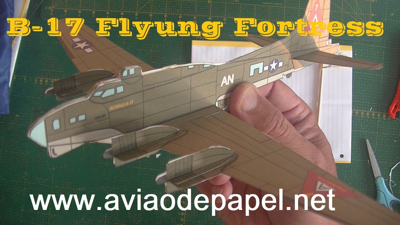 B-17 Flying Fortress. How to make papercraft plane. Como montar o aviao ...