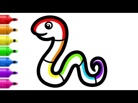 How to Draw Rainbow Snake - YouTube
