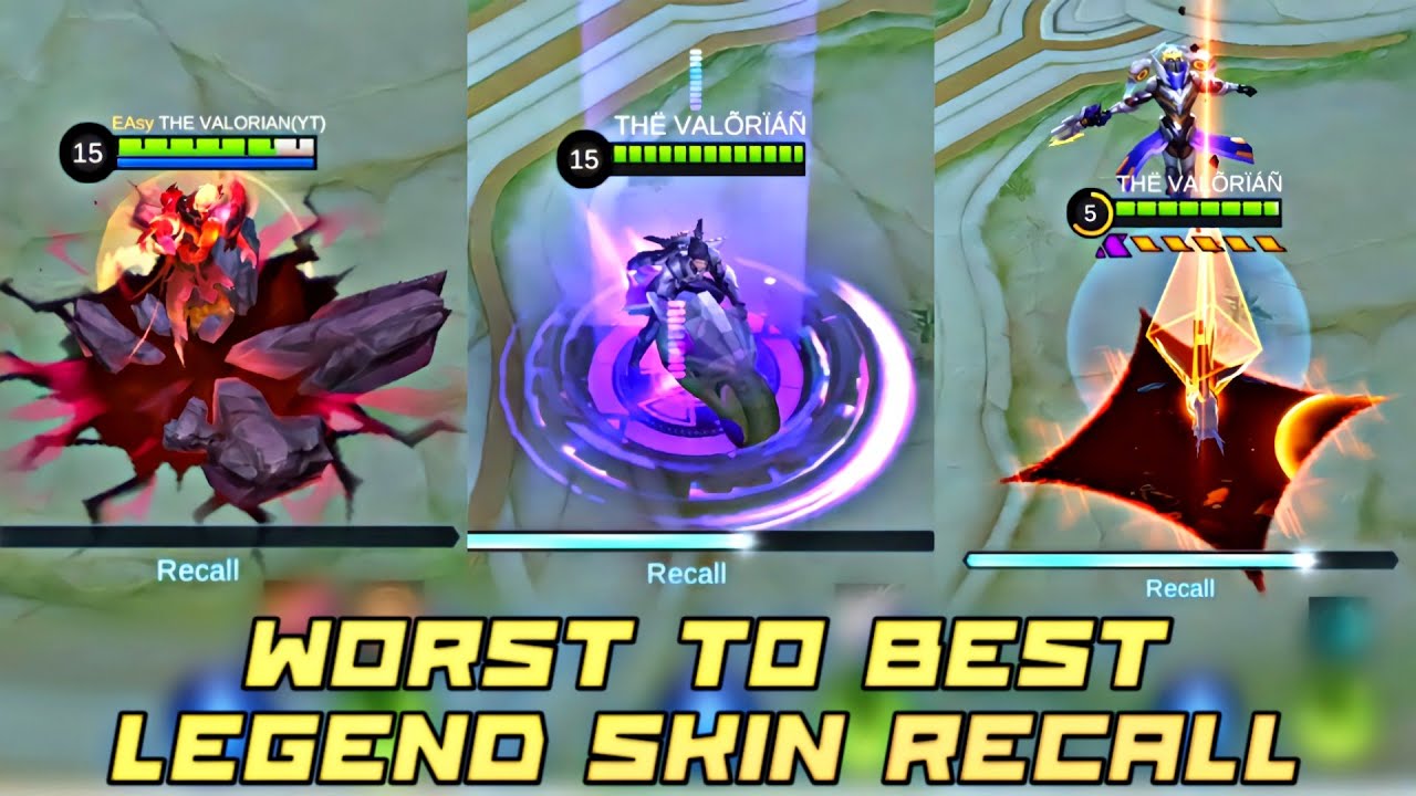 WORST TO BEST LEGEND SKIN RECALL ANIMATION | MOBILE LEGENDS LEGEND SKIN ...