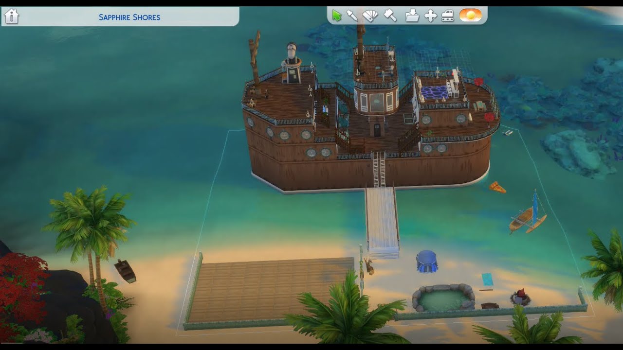 Sims 4 Pirate Ship Build - YouTube