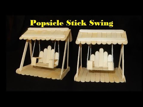 How to make Popsicle swing || Ice cream stick Swing || Miniature Swing ...