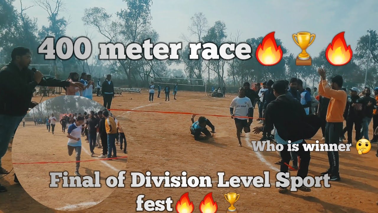 Final of the 400-meter race... Division-level sport competition...Who ...